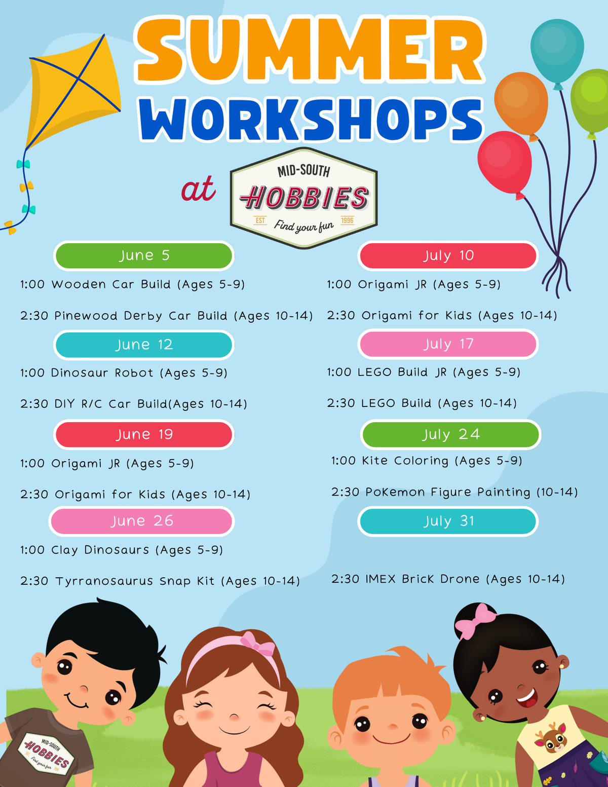 Summer Workshops Series — Mid-South Hobbies