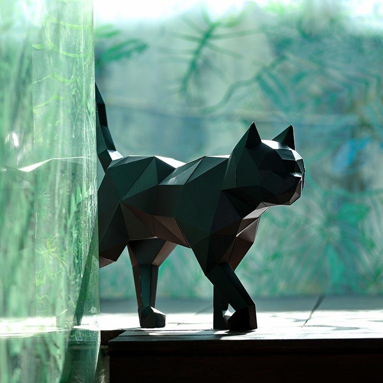 CATTBL 3D Paper Art Black Cat Origami Model — Mid-South Hobbies